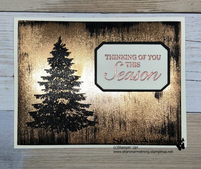 Black Ice Technique for Christmas Card - TX Stampin' Sharon